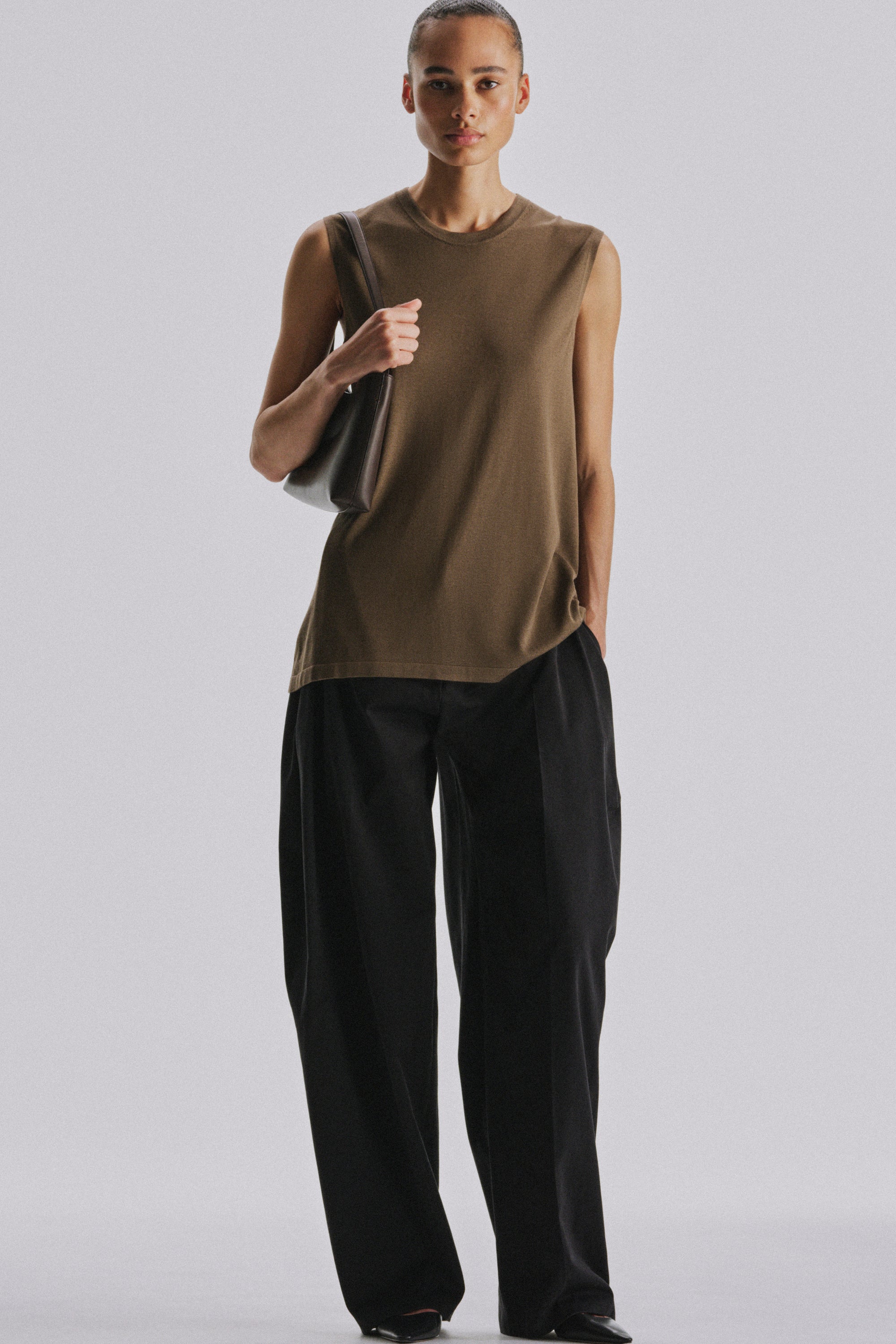 THE ROW The Row Omima Silk Jersey Sleeveless Top